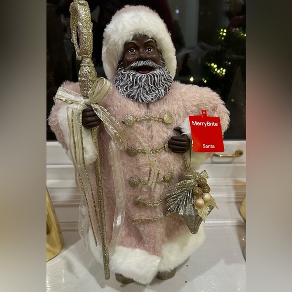 Merry Brite | Holiday | Pink And Gold 8 Black Santa And Mrs Claus Buy ...